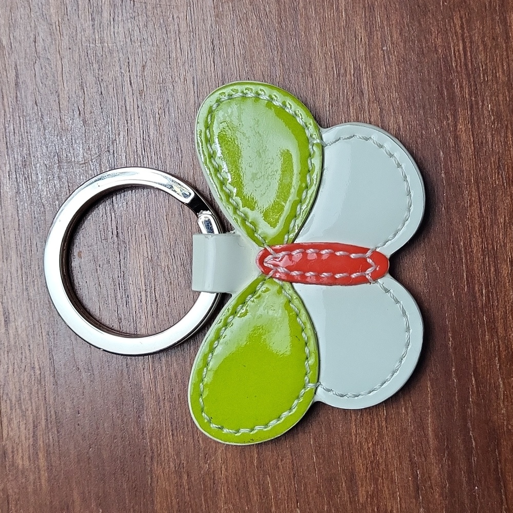 Authentic Coach Patent Leather Butterfly Key Charm - Gem